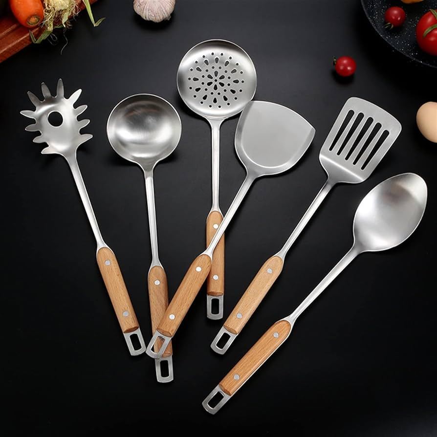 Wooden Handle Heavy Duty Stainless Steel Kitchenware Kitchen Utensils ...