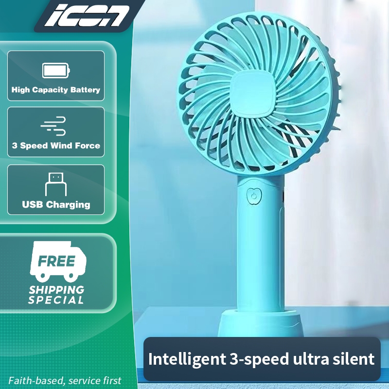 ICON Mini Fan Portable Handheld Mini Stand Fan Desktop Cooling Office ...