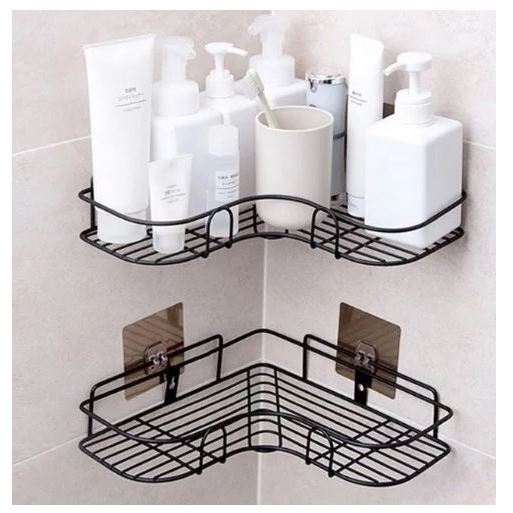 1PC WallMounted Bathroom Shelf Shower Rack No Punching Triangle Storage ...