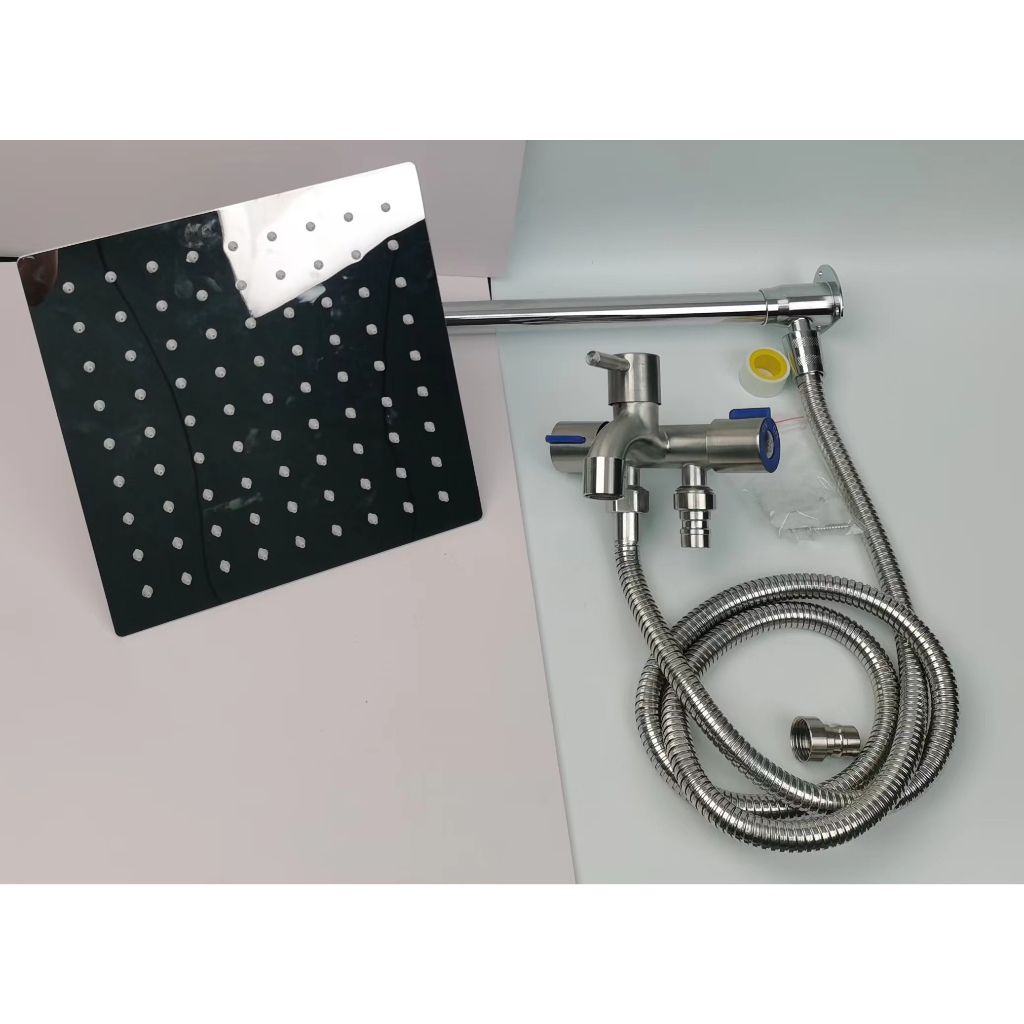 Stainless Shower Set with Faucet 4in1 Black Shower Head Set with Hose ...