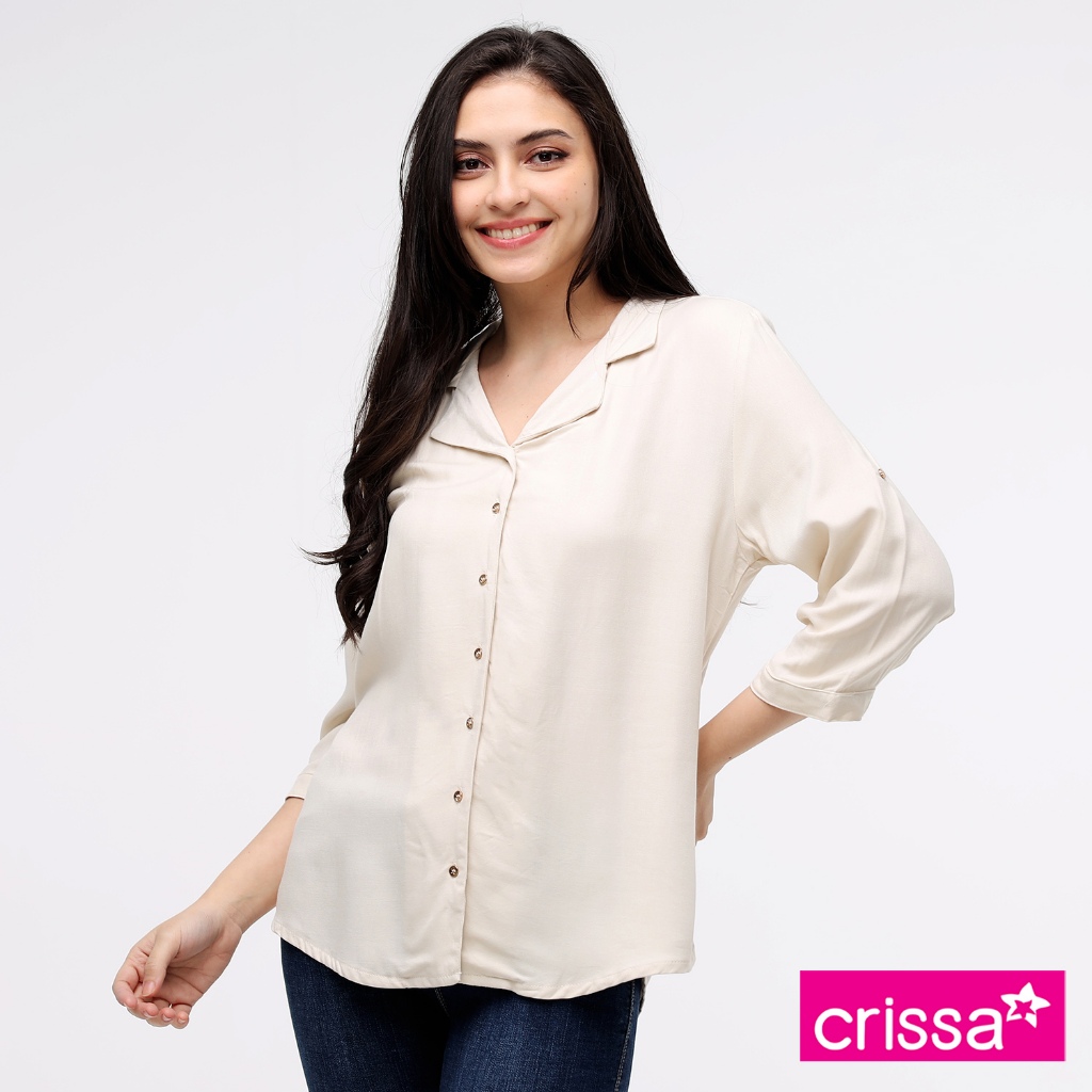 Crissa Bold Twill Rayon 3/4 Sleeves Blouse CSFT25-0009 | Shopee Philippines