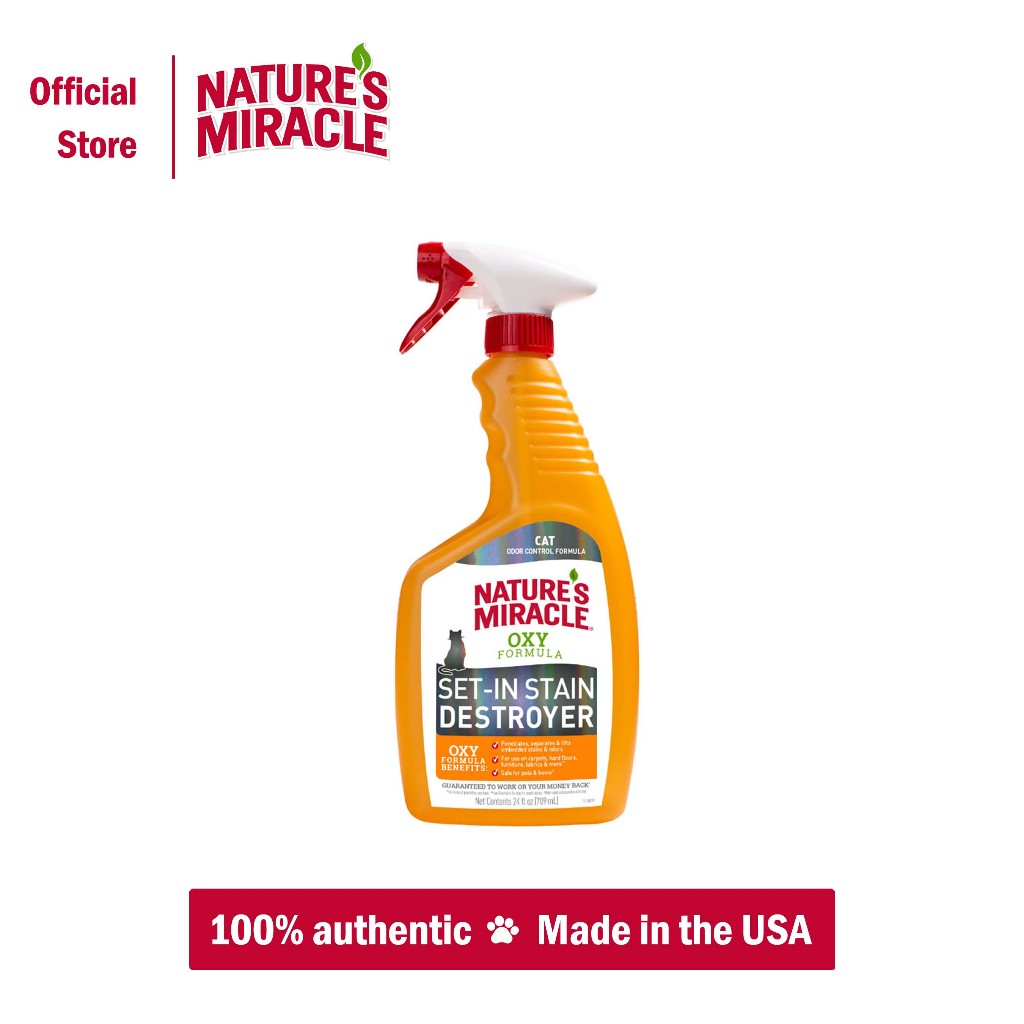 Nature's Miracle Cat Set-In Stain Destroyer Spray - Oxy Formula Orange 709ml | Shopee Philippines