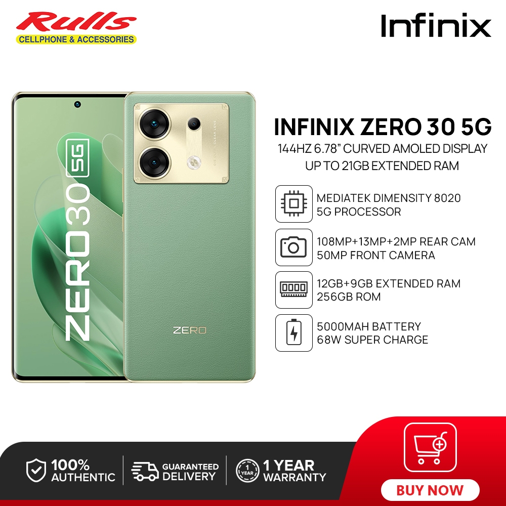 Infinix Zero 30 5G Smartphone | 12+9GB Extended RAM+256GB ROM | Dimensity 8020 Processor ...