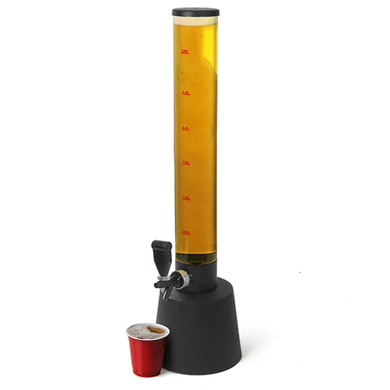 3L Beer Tower Dispenser Clear Liquor Tower Dispenser With Removable Ice ...