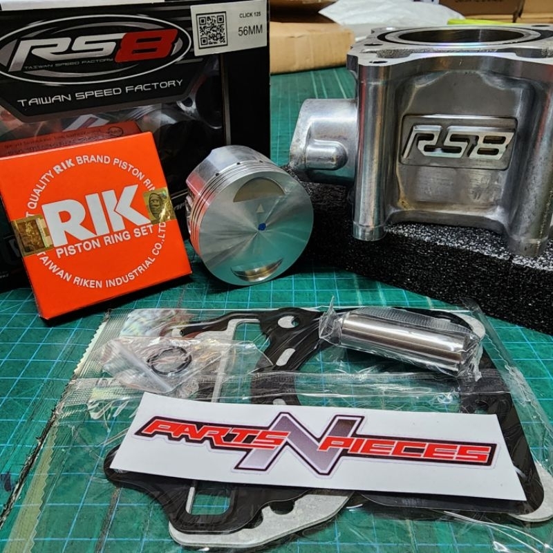 RS8 CYLINDER BLOCK SET 56MM CLICK 125 STEEL BORE | Shopee Philippines