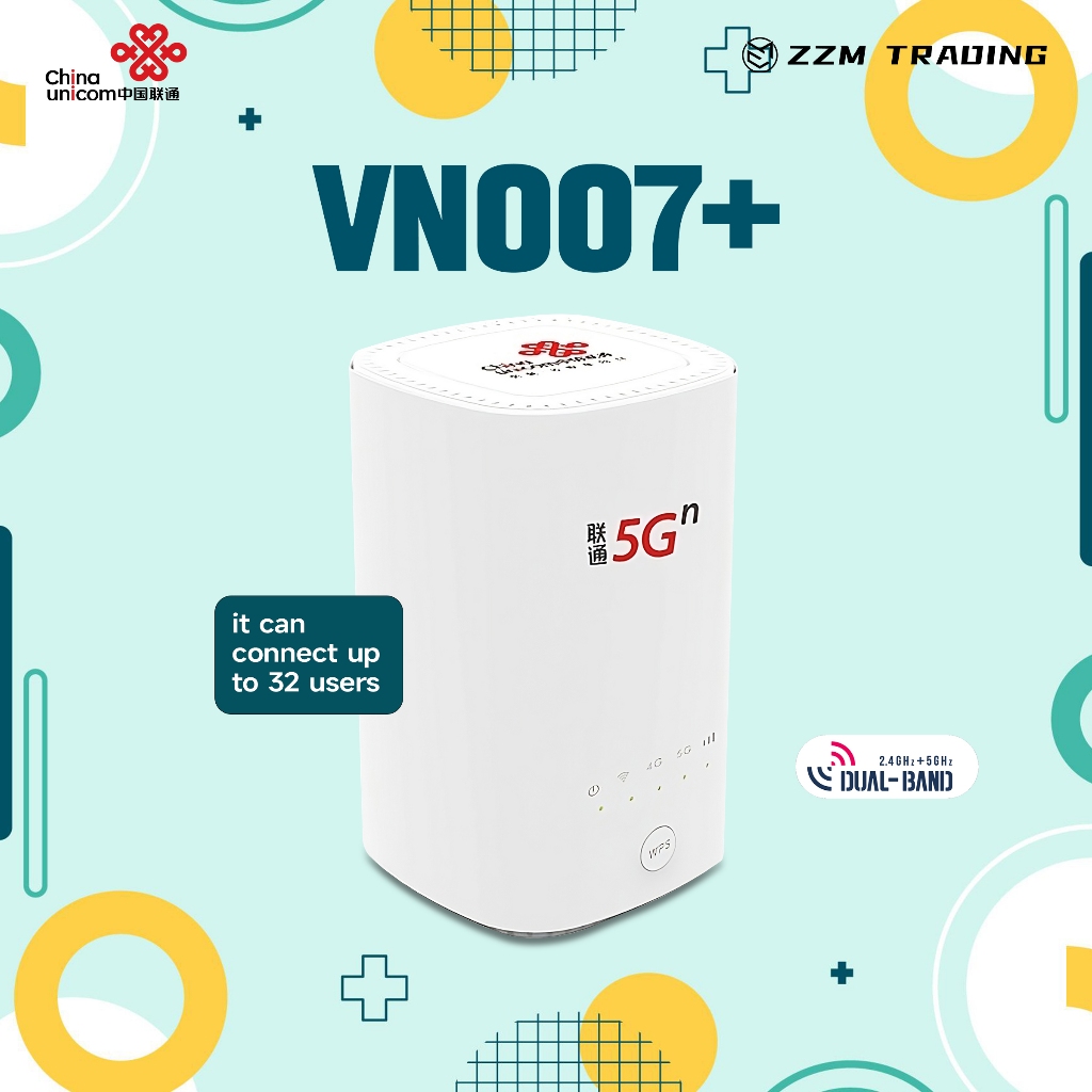 China Unicom 5G CPE VN007+ | VN009 BRAND NEW 2.3Gbps Wireless CPE 5G n78/n41/n79 4G LTE ZZM ...