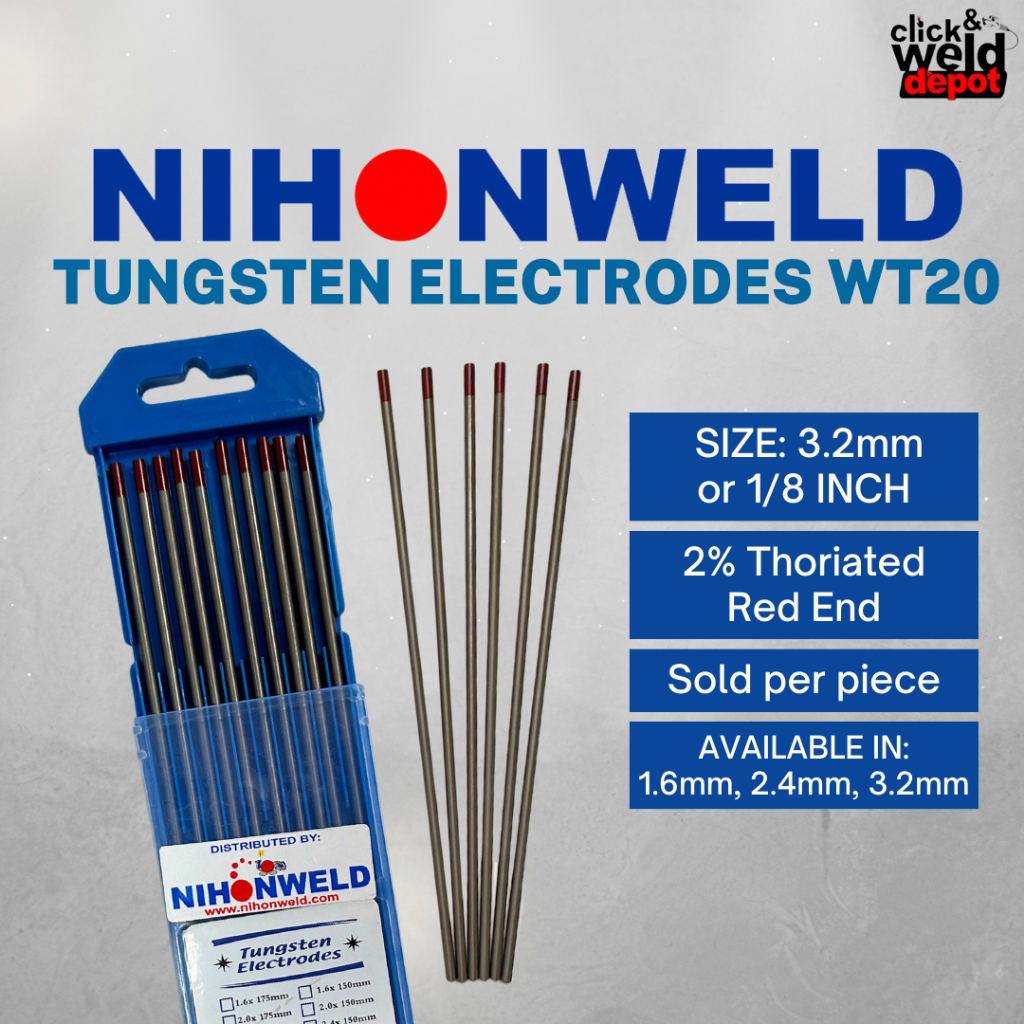 NIHONWELD TIG ELECTRODE - 2% THORIATED (RED TIP) | Shopee Philippines