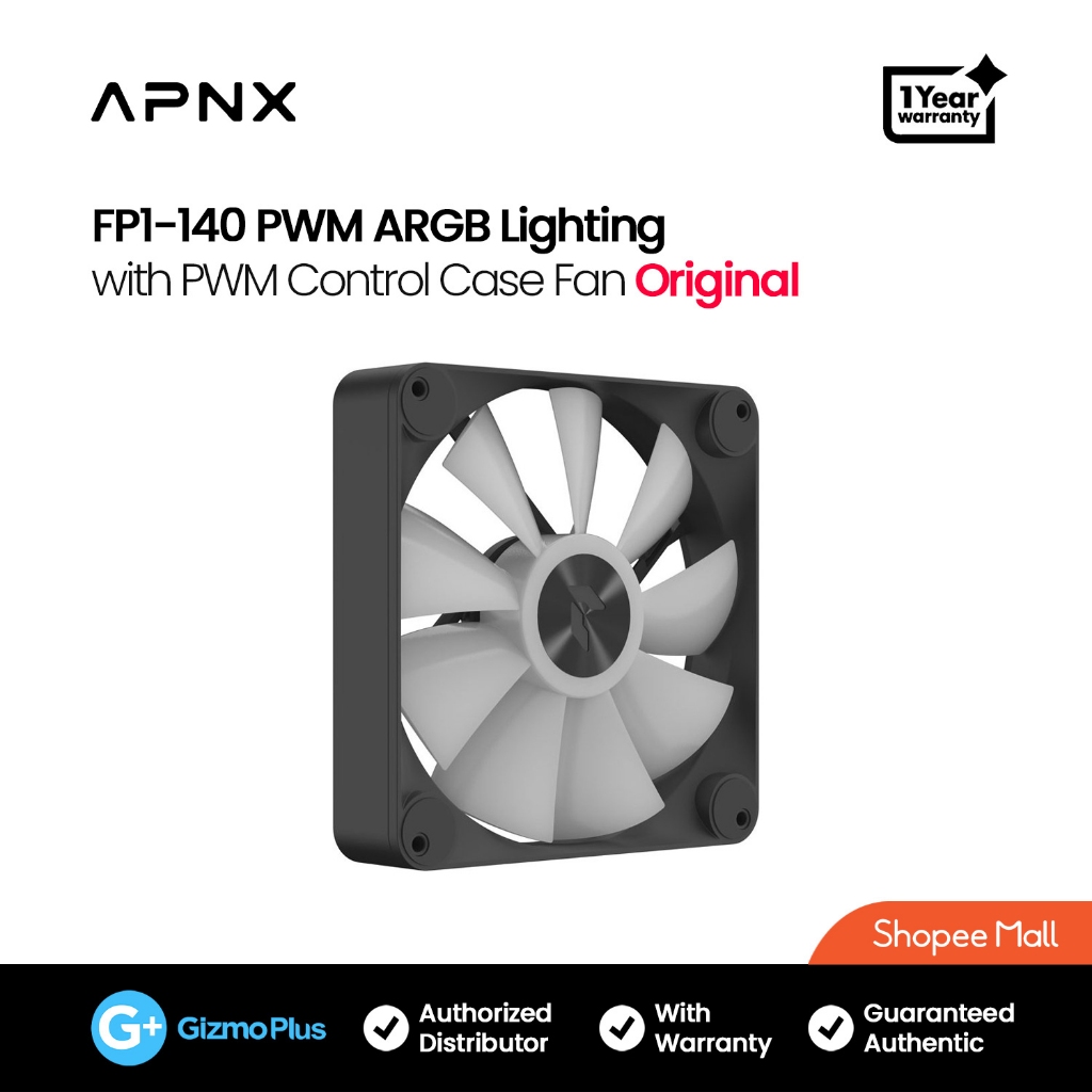 APNX FP1-140 PWM ARGB Lighting with PWM Control Case Fan, 140mm 500 ...