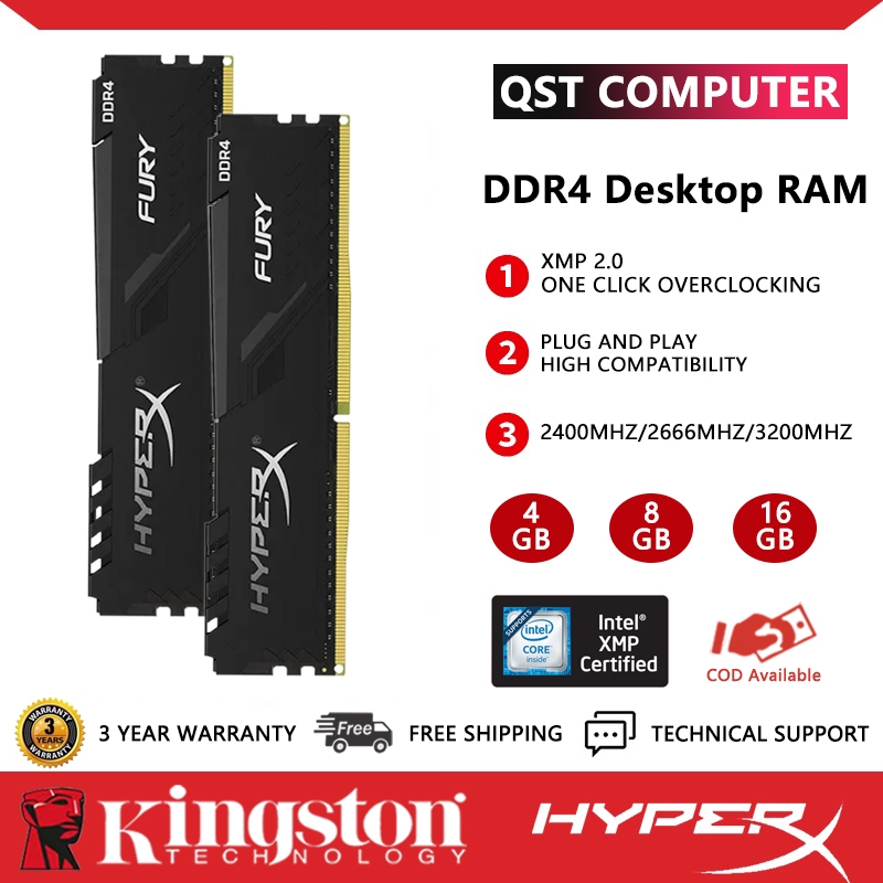 Kingston HyperX FURY Desktop DDR4 RAM 4GB 8GB 16GB 2133Mhz 2400Mhz ...