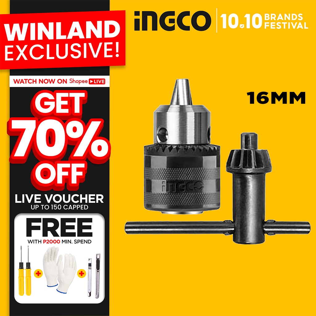 INGCO by Winland Quick Change Drill Key Chuck with 16 mm clamping key ...