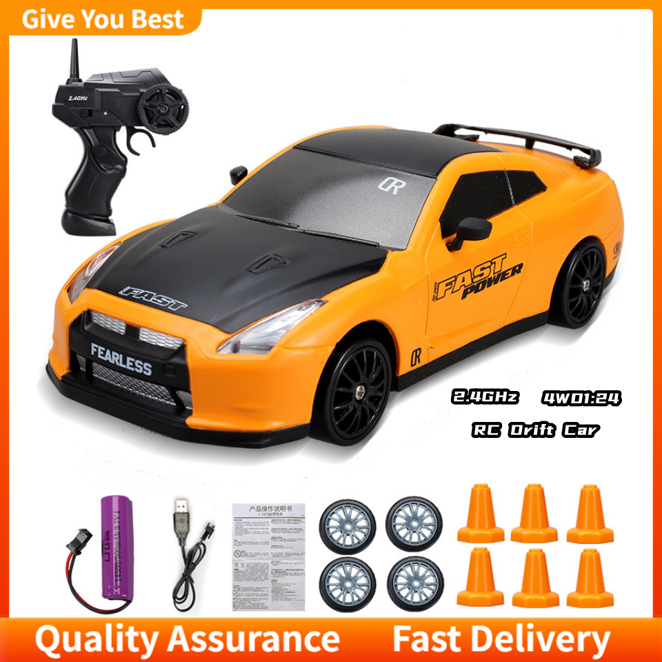 4WD Drift Car Toy Remote Control Car 2.4GHz 15 km/h High Speed ED Light ...