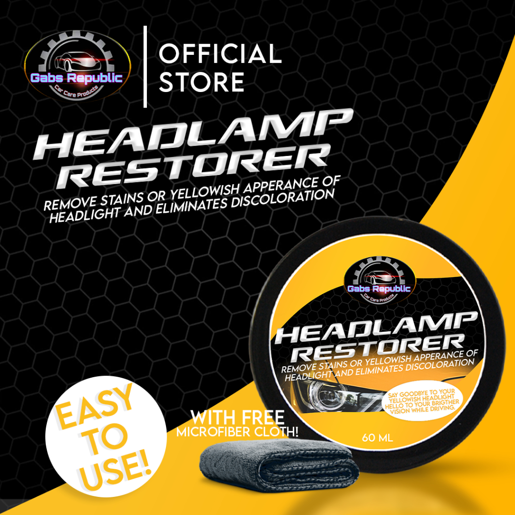 Gabs premium headlight restorer 60ml headlight cleaner and scratch ...