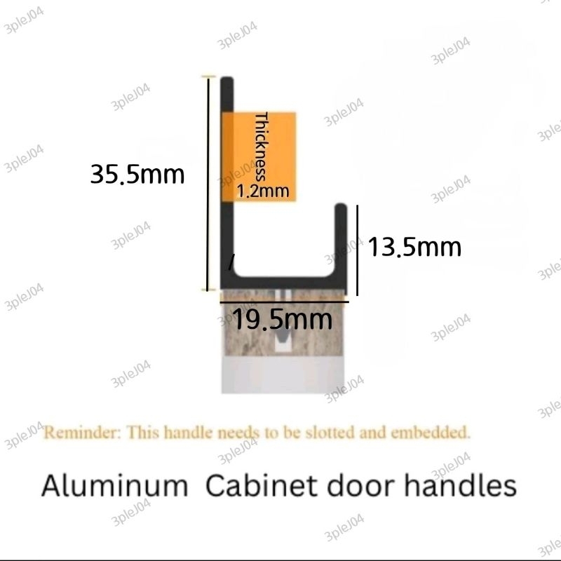 J type aluminum continous handle 1.5meters | Shopee Philippines