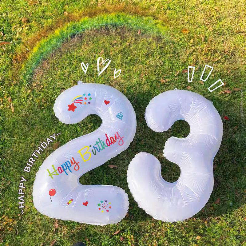 Ins 32inch Balloon Birthday Decoration Birthday Anniversary Printed ...