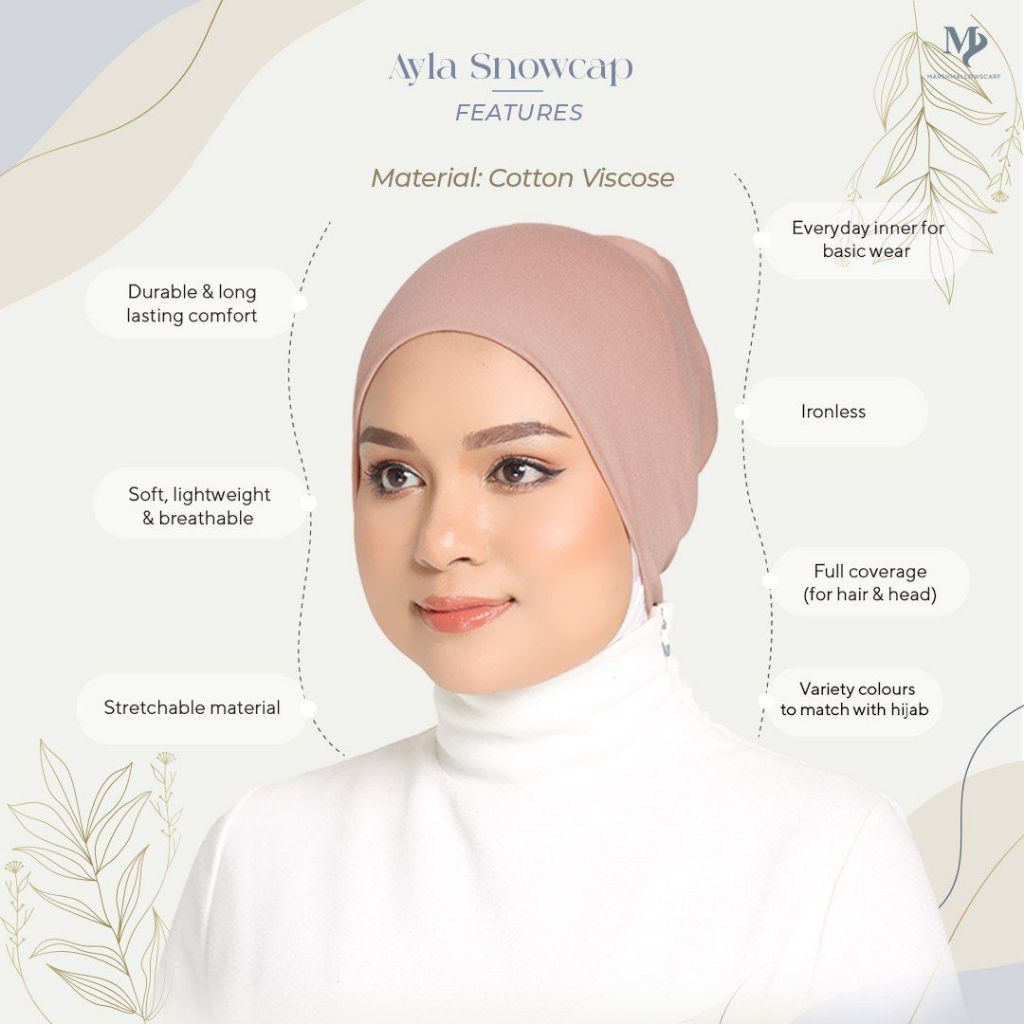 Marshmallowscarf's Ayla Snowcap (Inner - Kupyor ) (Cotton Viscose Fabric) | Shopee Philippines