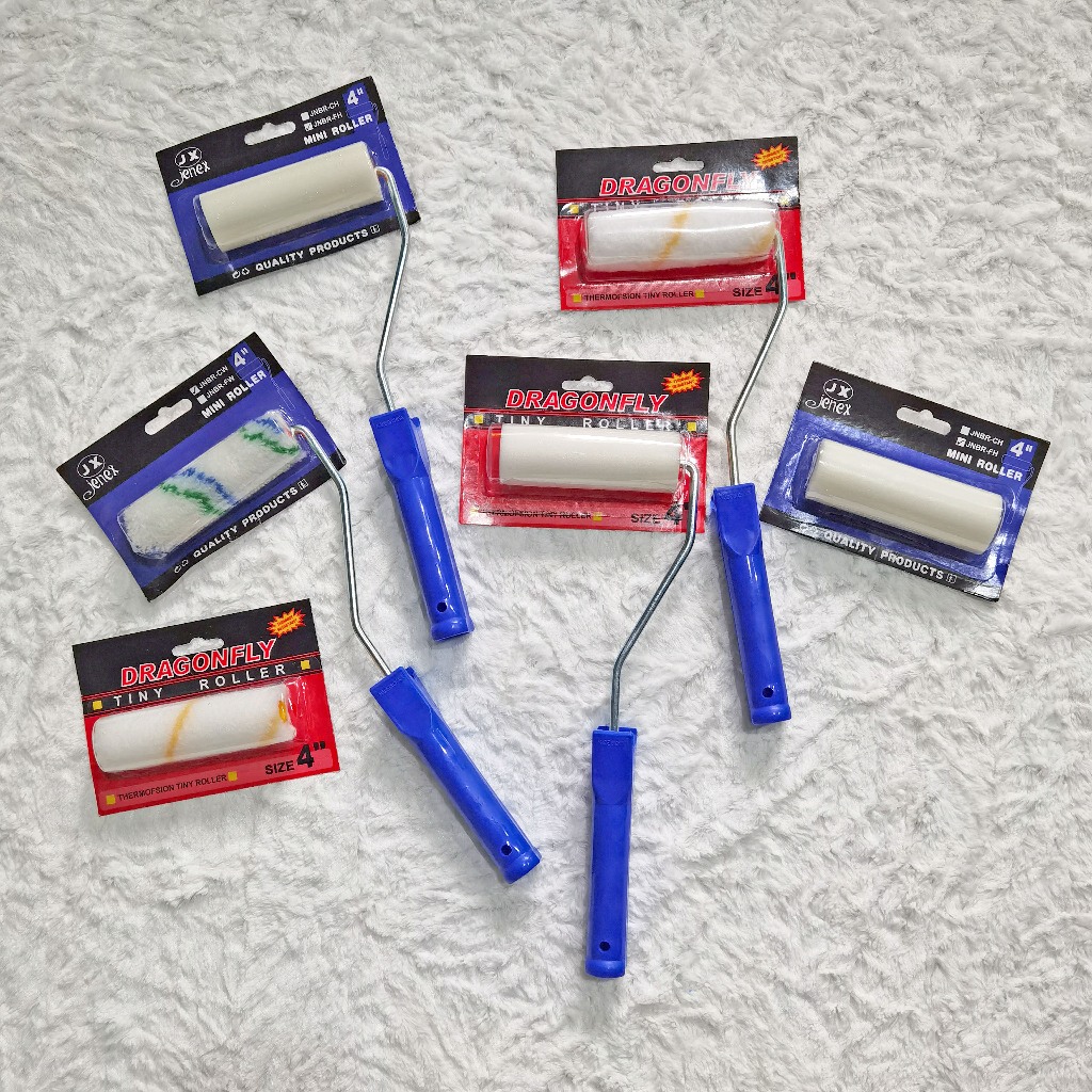 Paint Baby Roller Tiny Mini Small 4" with Handle Filler Refill Cotton ...