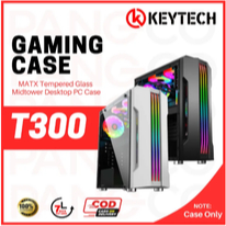 KEYTECH T300 ARGB Mid Tower Computer Gaming Case Black | White | Shopee ...