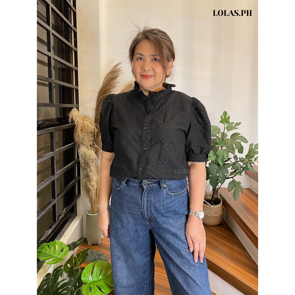Guinevere Eyelet Top Filipiniana Style Blouse | Shopee Philippines