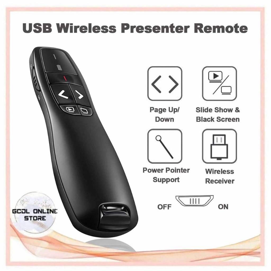 Wireless Presenter Laser Power Point PPT Presenter Slide Changer ...