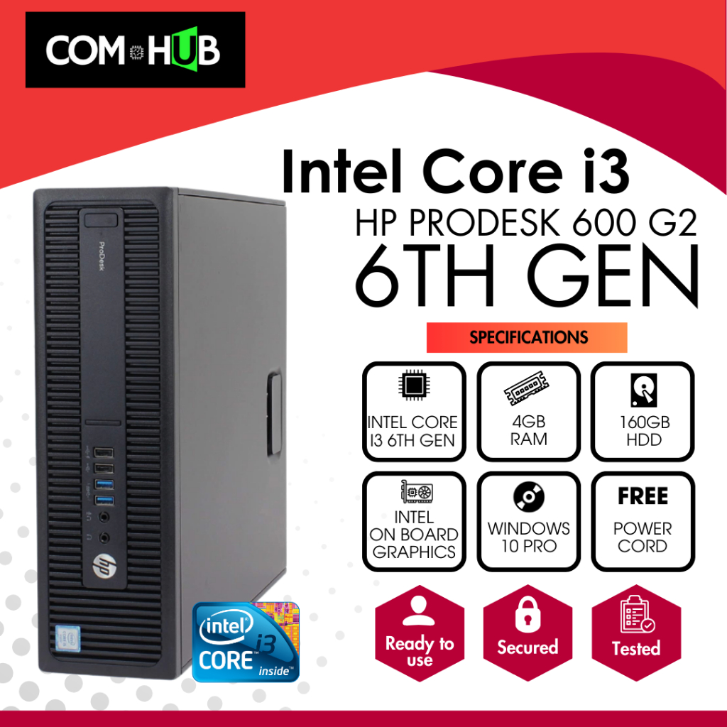 Com Hub PC | HP ProDesk 600 G2 SFF Intel Core i3 6th Gen 4GB RAM 160GB ...