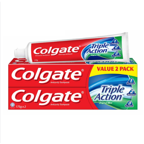 Colgate Anticavity Toothpaste Original Mint Triple Action ( 2 x 175g ...