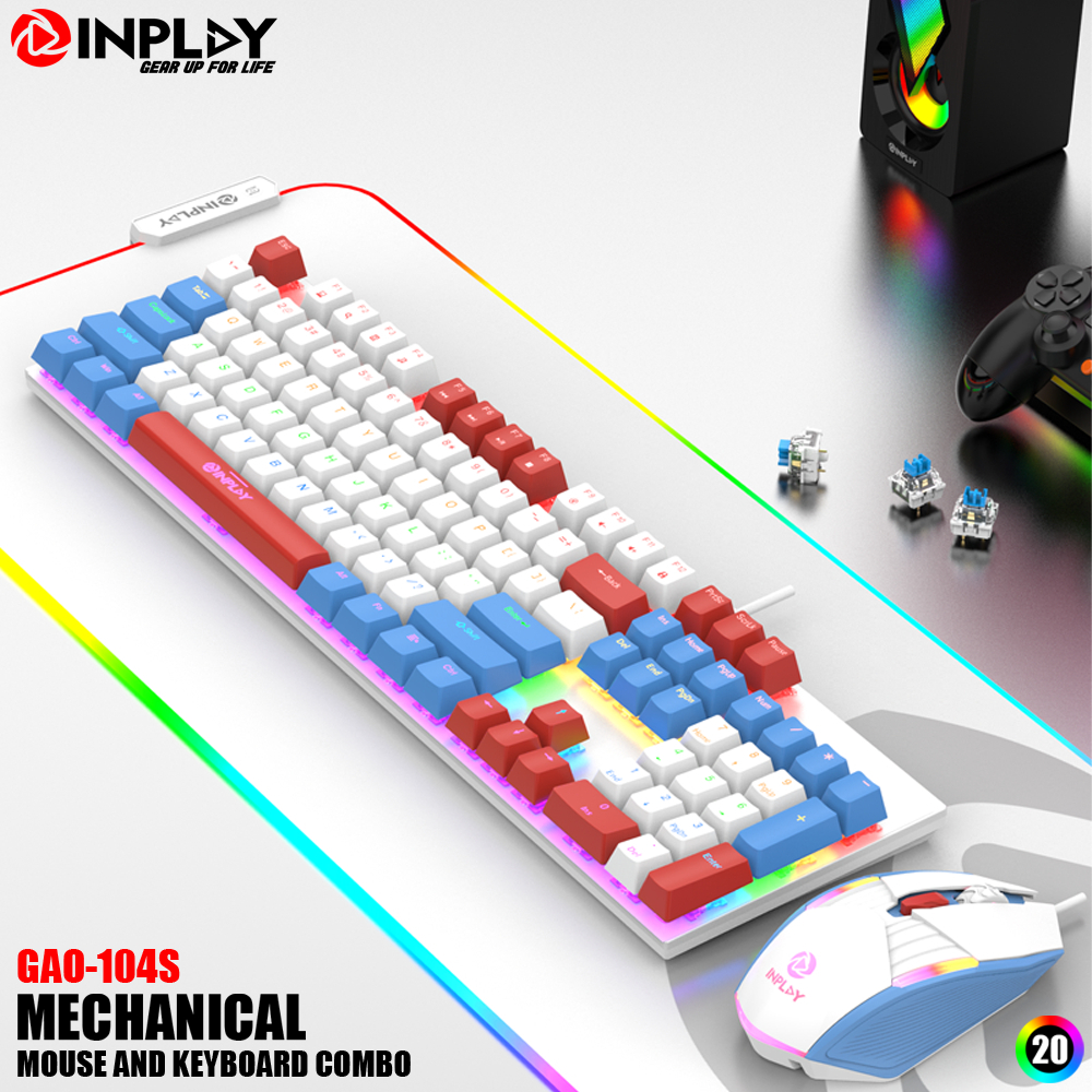 INPLAY GAO-104S GAMING MECHANICAL MOUSE AND KEYBOARD COMBO | Shopee ...