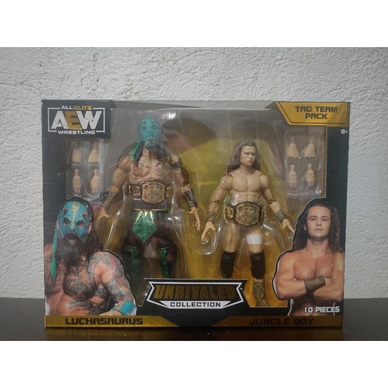 All Elite Wrestling AEW Jazwares Unrivaled Tag Team Pack Jungle Express Jack Perry Luchasaurus ...