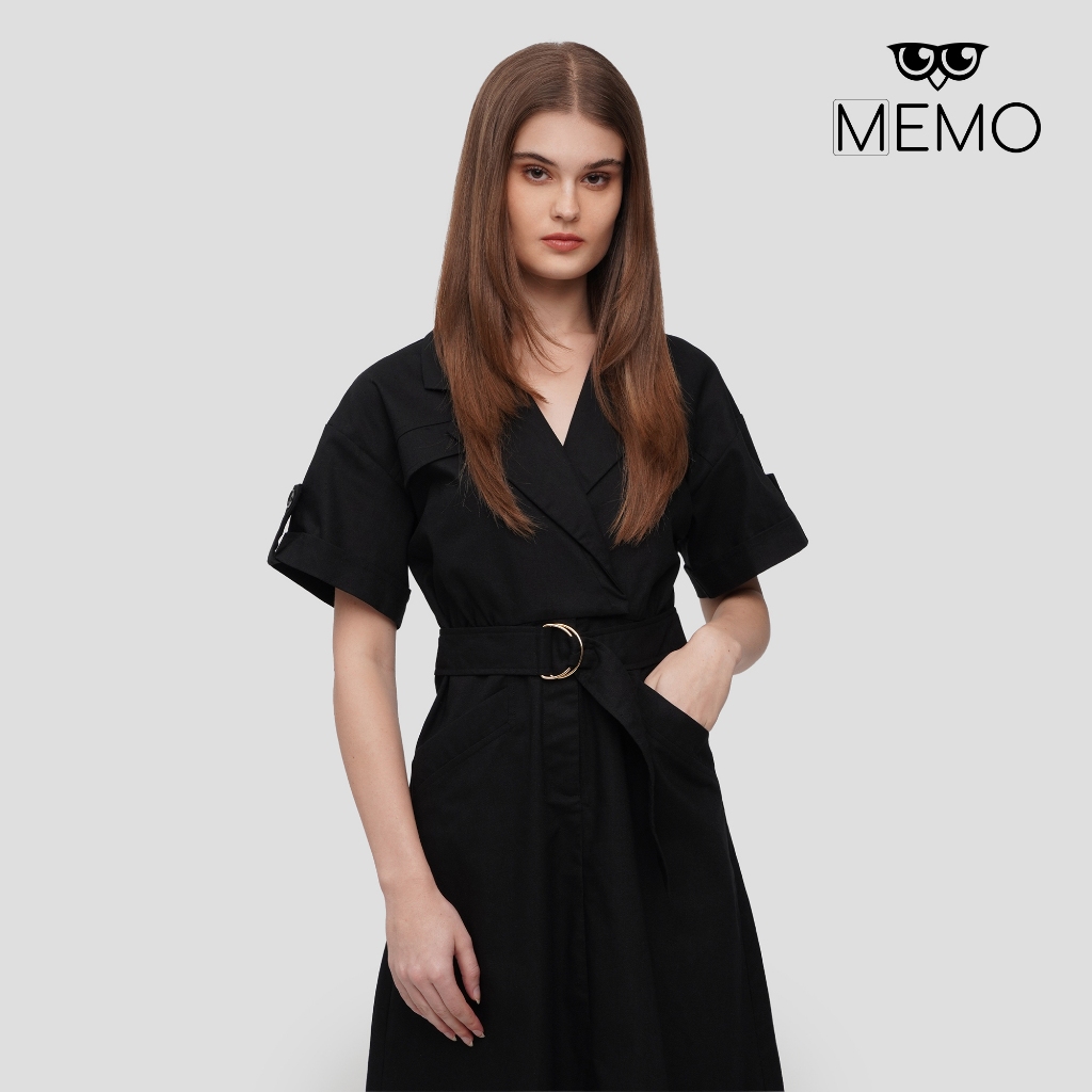 Memo A-Line Dress For Women (Black) | Shopee Philippines