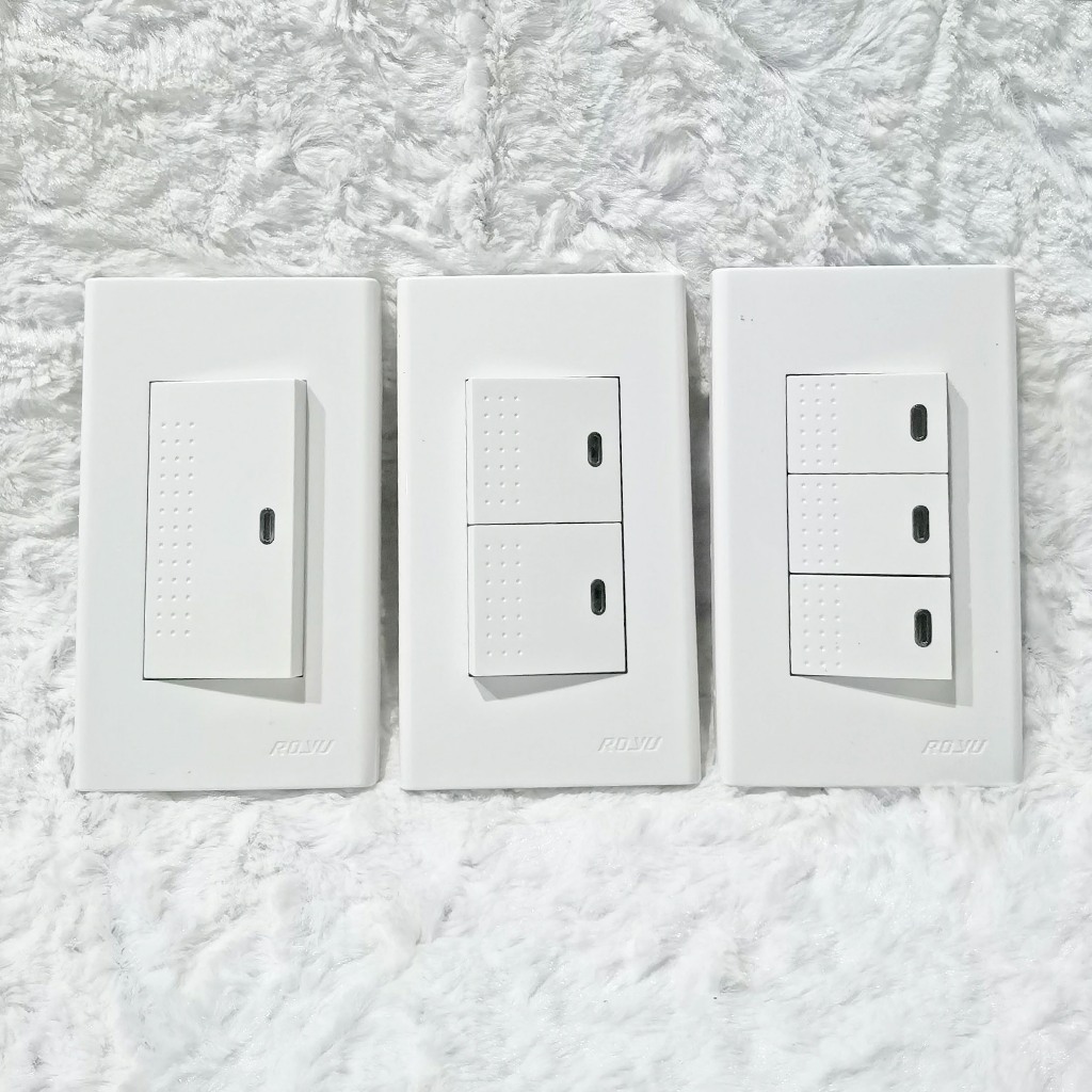 ROYU Wide Series Switch with LED Set 1 2 3 Gang WD601 WD603 WD605 w LED ...