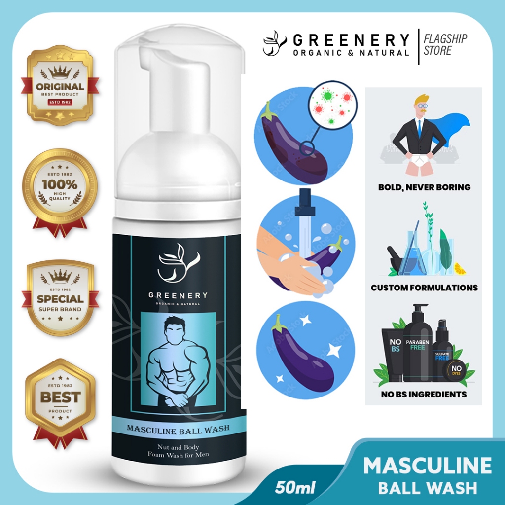 Greenery Masculine Ballwash for Men with Charcoal Mens Intimate Wash ...