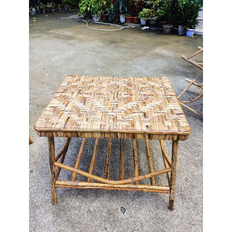 Rattan Rectangle table/ handmade table/native table | Shopee Philippines