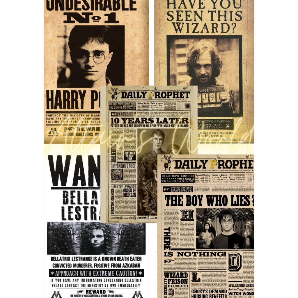 Harry Potter Stickers Posters Decor Hogwarts Wall Party Theme Room ...