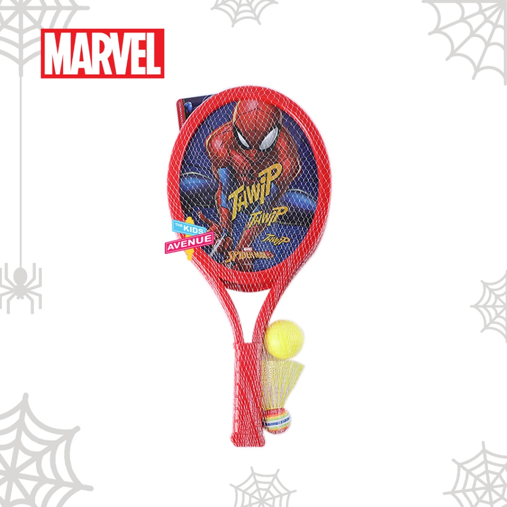 Marvel Spiderman Badminton Racket with Ball and Shuttlecock for Kids ...