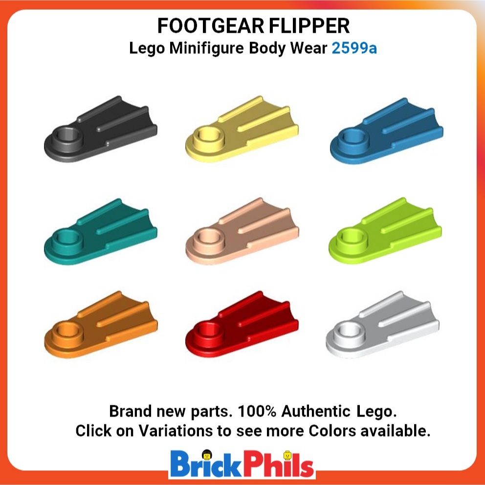 Lego Minifig Body Wear 2599a - Footgear Flipper (2pcs per Lot) | Shopee ...