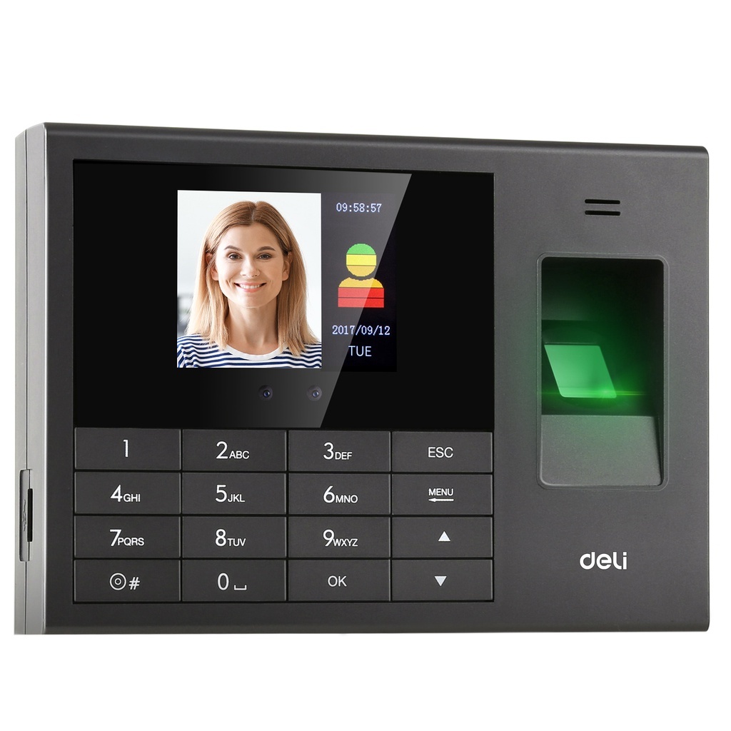 Deli E3765 Face Attendance Biometric Office Fingerprint Scanner Machine ...