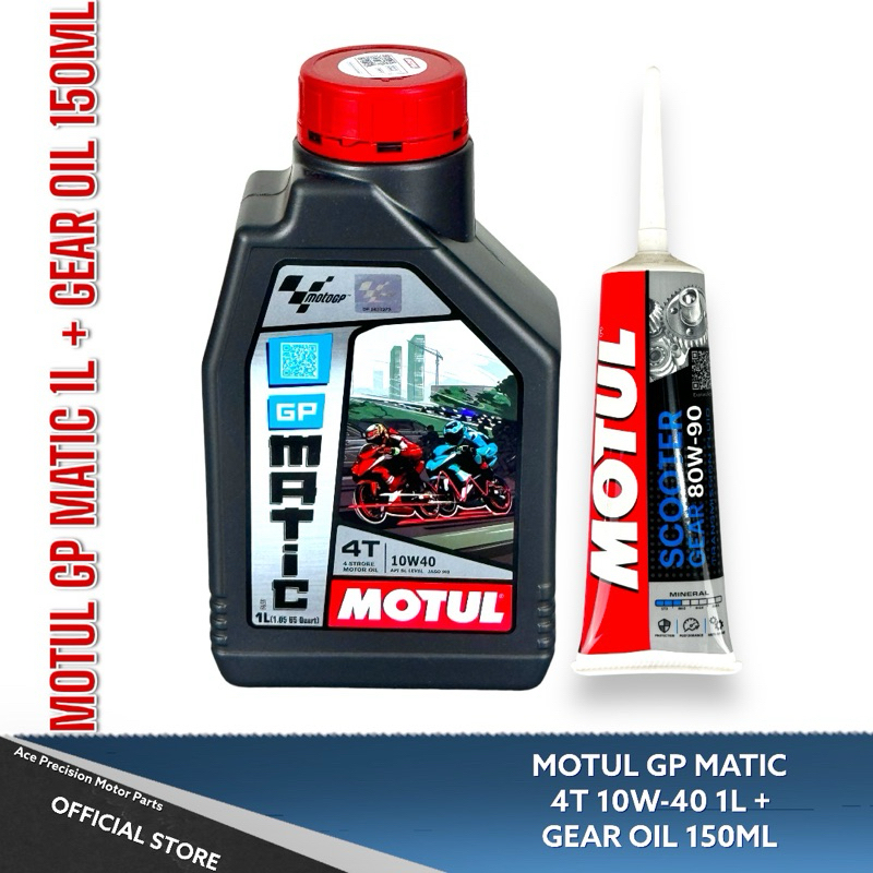 MOTUL GP MATIC 10W/40 1L + GEAR OIL 120ML/ 150ML | Shopee Philippines