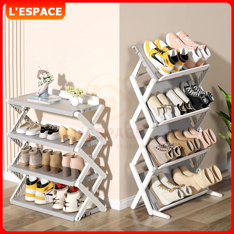 Folding Shoe Rack Simple Folding Multi-tier Shoe Shelf Balcony Shoe ...