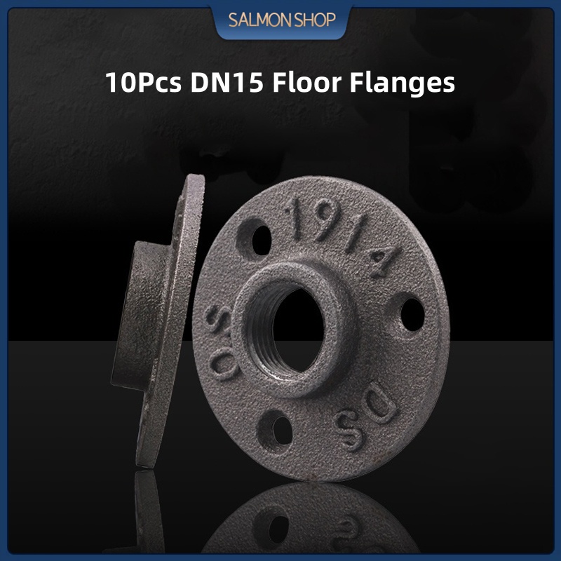 10pcs 1/2" Cast Iron Floor Flanges DN15 Wall Mounted Flange Garden ...