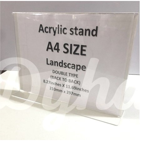 Clear Acrylic Stand 1pc[A4 Short 8R, T/Double Type, Landscape] Photo Ad ...
