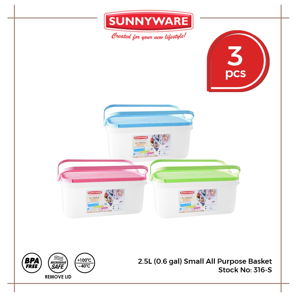 3pcs 2.5L (0.6 gal) Small All Purpose Basket [Sunnyware 316-S ...