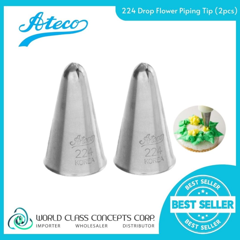 Ateco 224 Drop Flower Piping Tip Stainless Steel Icing Tip ( Set of 2 ...