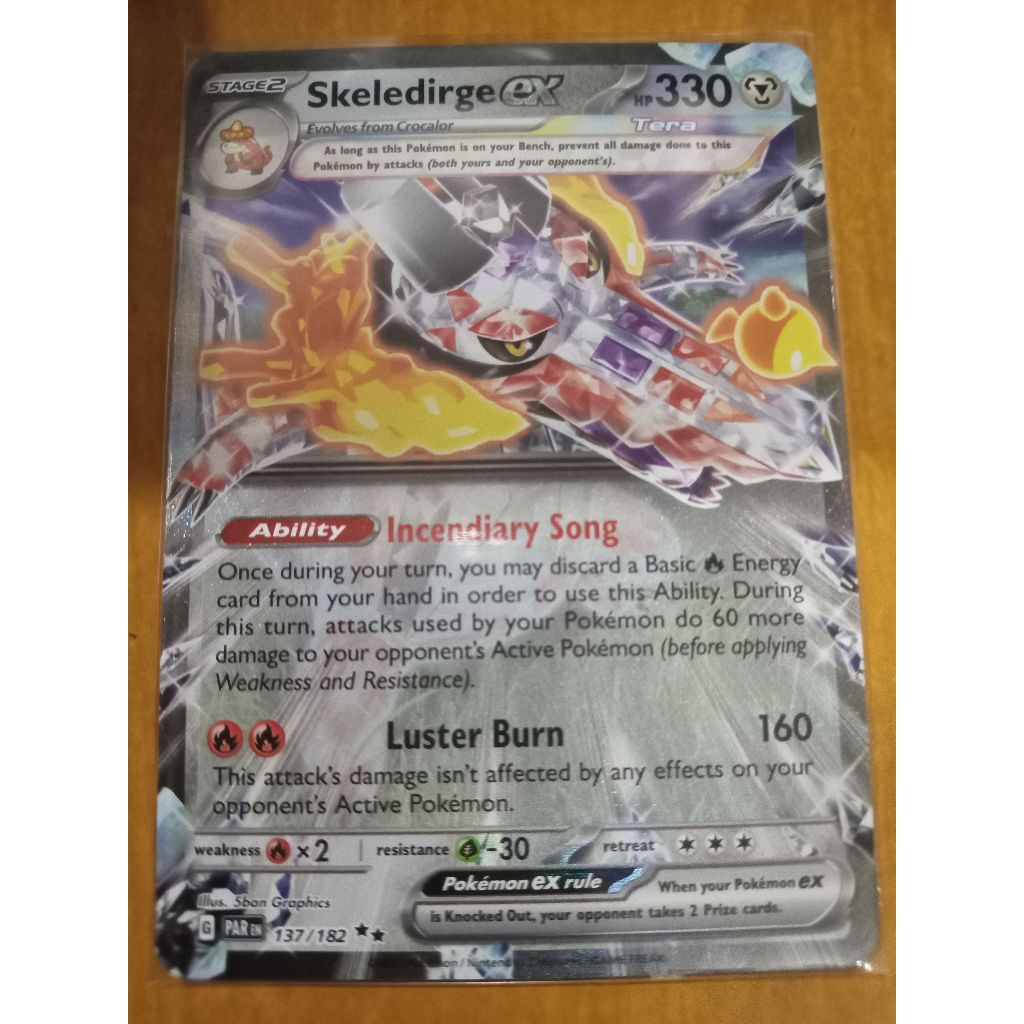 Skeledirge ex - 137/182 - Ultra Rare Secret Rare Pokemon TCG Standard English Paradox Rift PAR ...