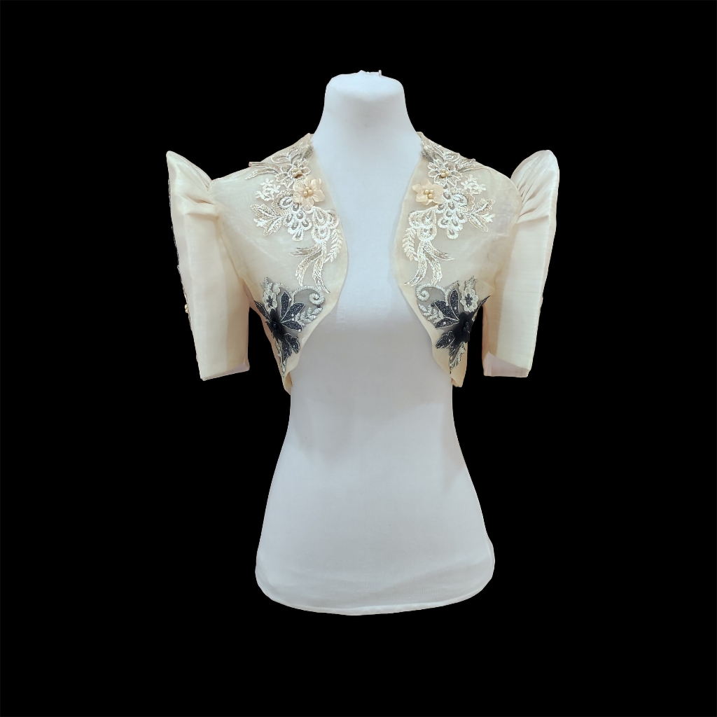 Modern Filipiniana Bolero Crop Top with patching design | Shopee ...