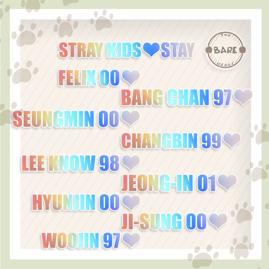 Stray Kids [Name] Decal Stickers Nachibong Stay by twobarehands ...