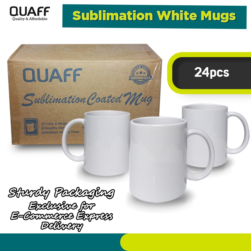 PROMO 24pcs/box QUAFF Coated White Mug 11oz | Shopee Philippines