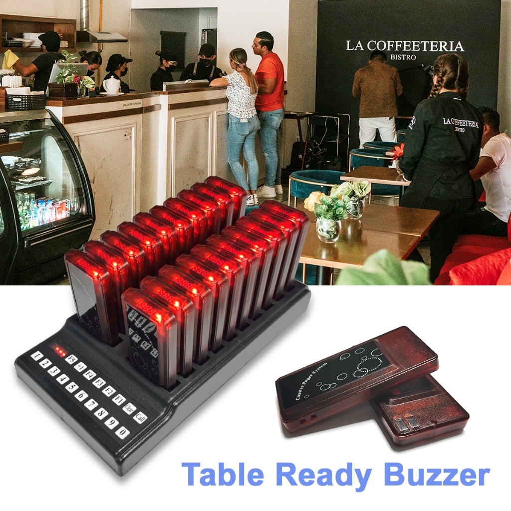 Restaurant Pager Buzzer Number Calling System with 20 Buzzers for Food ...