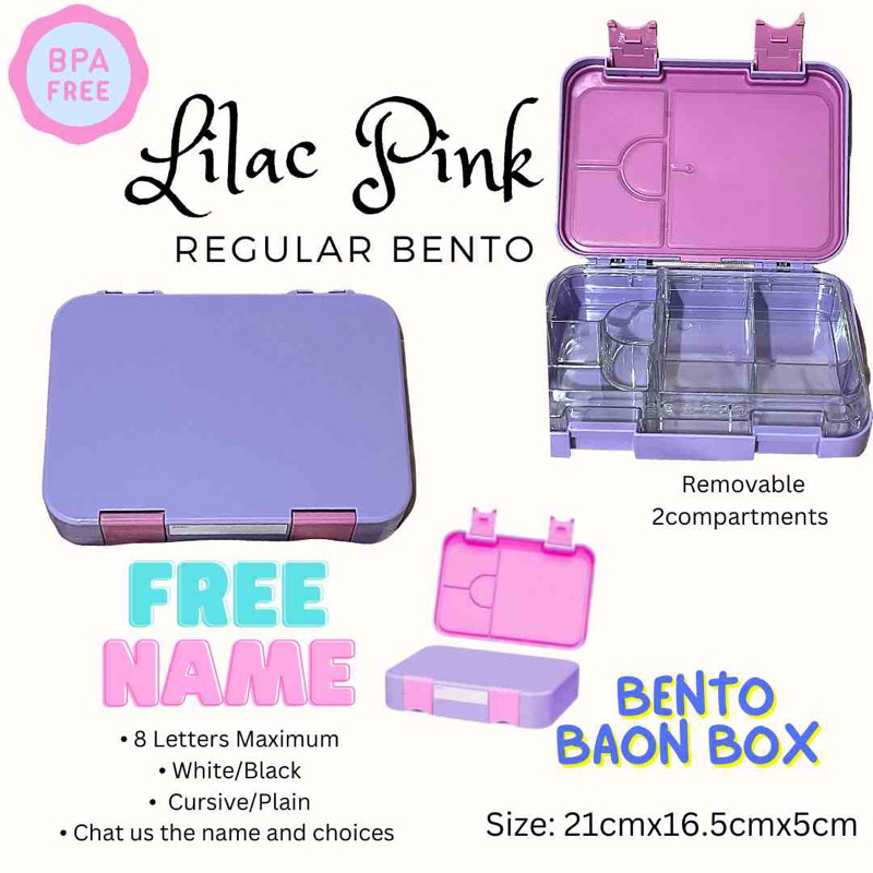 Personalized Bento Baon Box Lunchbox with 4-6 Compartments | Shopee ...