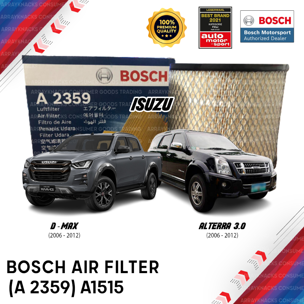 Bosch Air Filter A1515 for Isuzu D-Max, Alterra 3.0 (2006-2012) | Shopee Philippines
