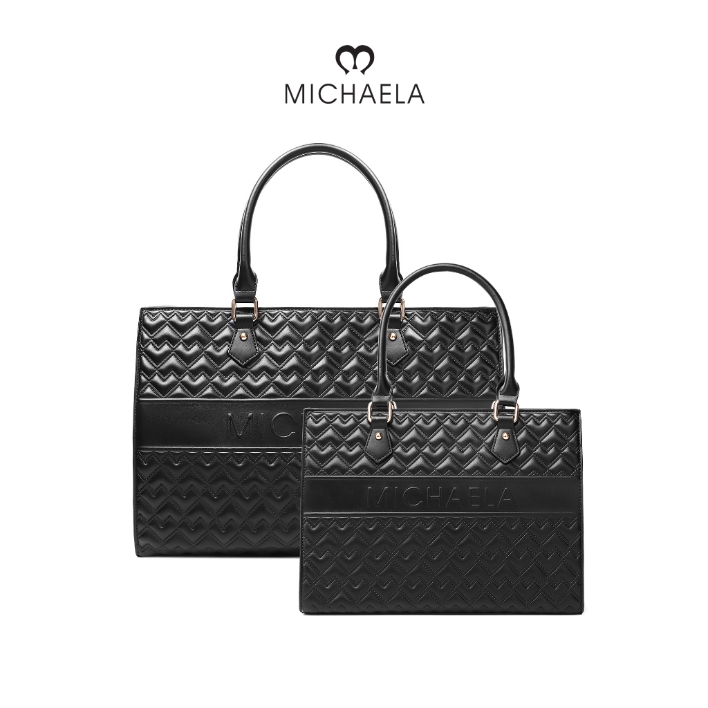MICHAELA Oversized Tote Bag Fits 15 inch Laptop Heart Embossed Totes ...