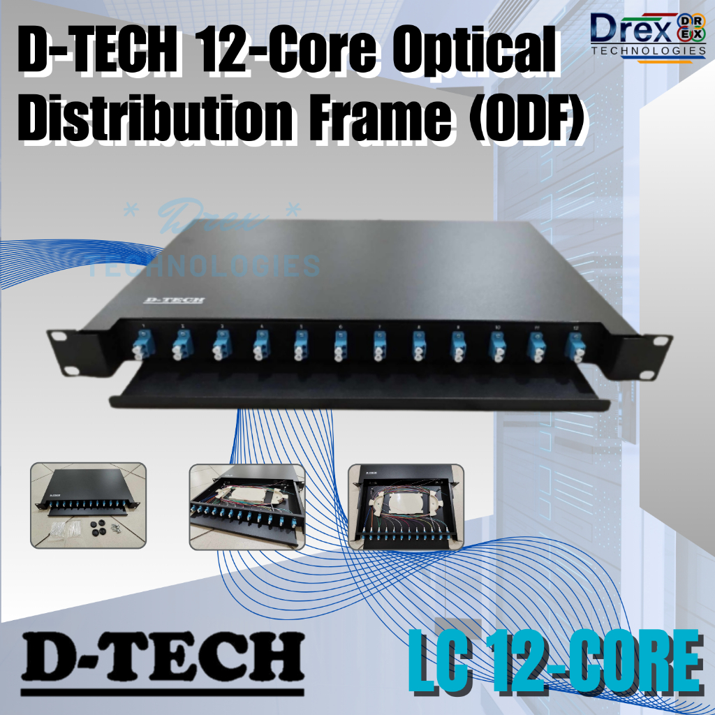 D-TECH LC ODF-12 Optical Distribution Frame 12 Core With 24pcs LC/UPC ...